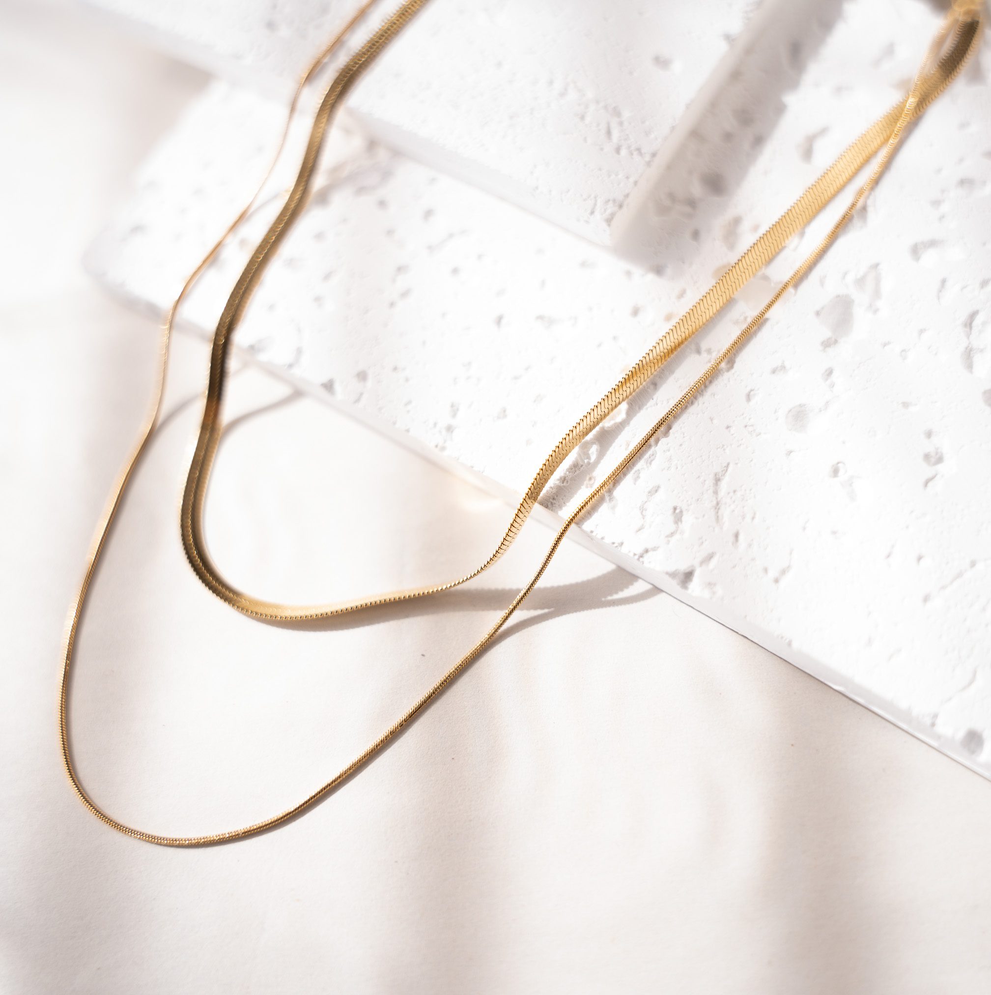 Double Snake Chain Necklace - Adora Luxe